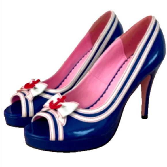 Leg Avenue | Shoes | New Leg Avenue Retro Sailor Blue Heels Pumps Pinup ...